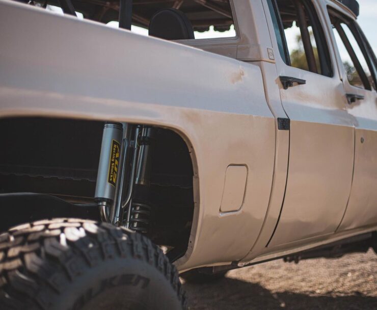 Lifted Squarebody Chevy K30 Crew Cab on 38s With a Prerunner Kick
