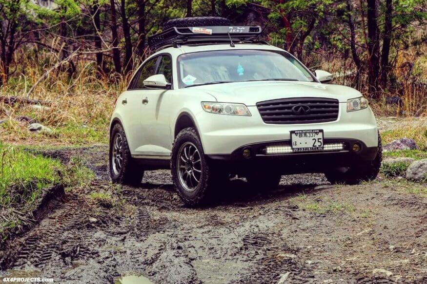 Lifted Infiniti FX35 on 33s Wearing an Off road Outfit