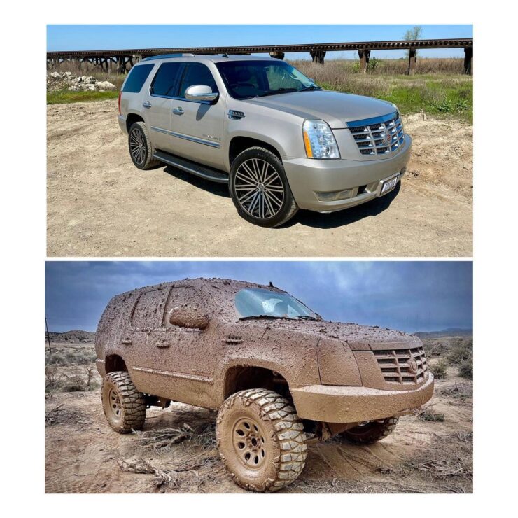 Lifted Cadillac Escalade on 37 Inch Offroad Wheels and Coilovers