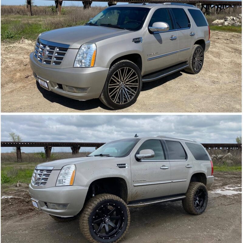 Lifted Cadillac Escalade on 33s vs 35s vs 37 Inch Offroad Wheels & Mods